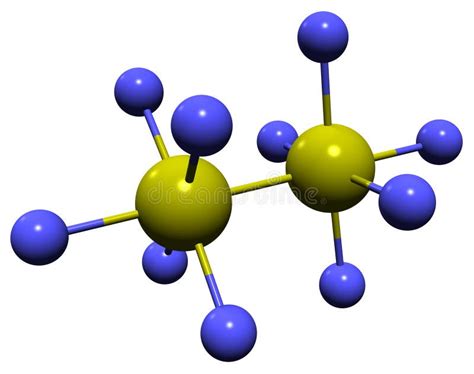 3d Image Of Disulfur Decafluoride Skeletal Formula Stock Illustration Illustration Of Material
