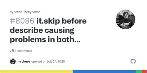 Itskip Before Describe Causing Problems In Both Command Line Run And