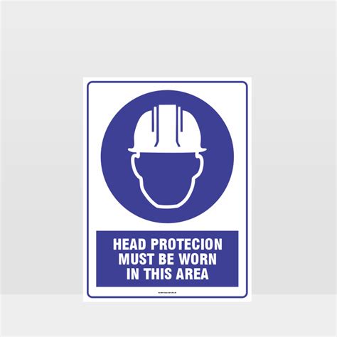 Mandatory Head Protection Must Be Worn In This Area Sign Mandatory