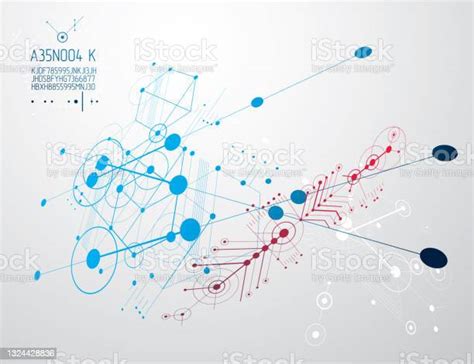 원과 라인으로 만든 엔지니어링 기술 벡터 배경 화면 최신 기하학적 조성물은 템플릿 및 레이아웃으로 사용할 수 있습니다 추상적