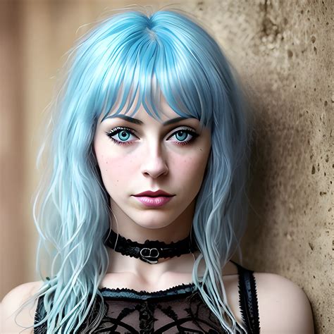 Woman Solo Stripper Light Blue Hair Dark Blue Eyes Detailed Face [julianne Hough Megan