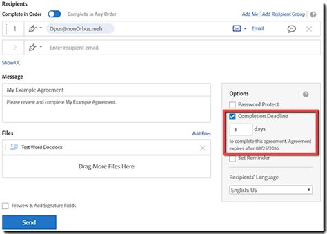 Set Expiration Dates For Agreements