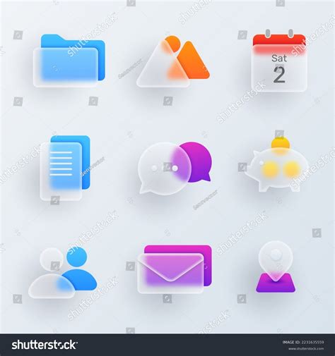 3d Minimal Glassmorphism Ui Icon Set Stock Vector Royalty Free 2231635559 Shutterstock