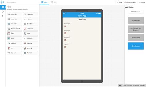 Question About Multiple Choice Check Boxes Gocanvas Help Center