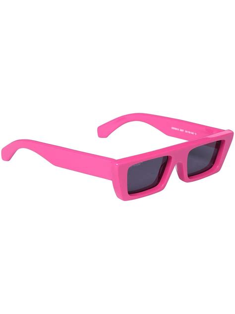 Off White Off White Marfa Rectangular Frame Sunglasses Pink Grailed