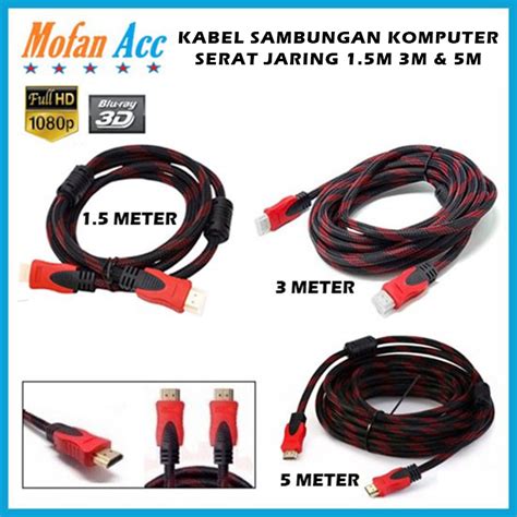 Jual Kabel Sambungan Hdmi TO Hdmi Meter Meter Meter Serat Jaring High Quality Male To