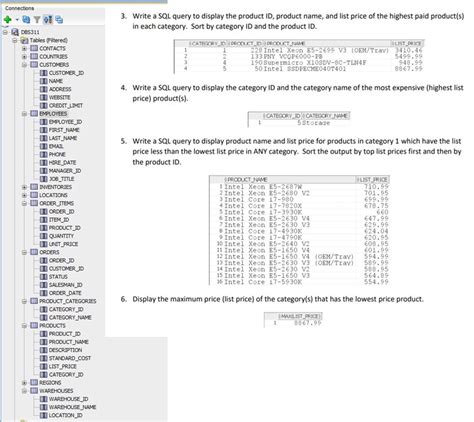 Solved Questions Regarding Database Sql Queries Using Only