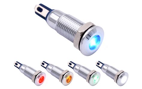 Buy Standard Quality China Wholesale Waterproof Metal 8mm 3v 12v 24v 48v 220v Small Pilot Led