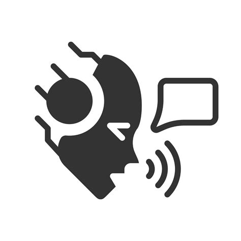 Ai Speaks Black Linear Glyph Icon Artificial Intelligence Technology Voice Assistant Speech