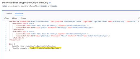 Datepicker Timeonly Bound Does Not Show 0000 Radzenblazor Components Radzen