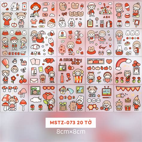 Mstz 07 2 6 Sticker Telado Cô Gái Và Bé Thỏ Cute