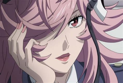 Download Animated Pink Haired Character Smiling Wallpaper
