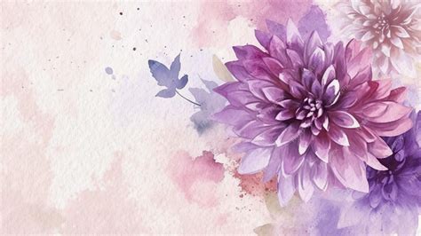 Premium Ai Image Abstract Floral Purple Flower Watercolor Background