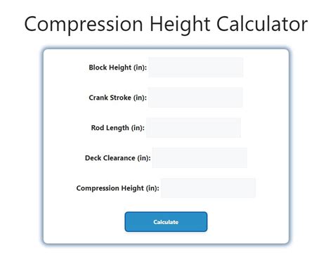 Compression Height Calculator Savvy Calculator