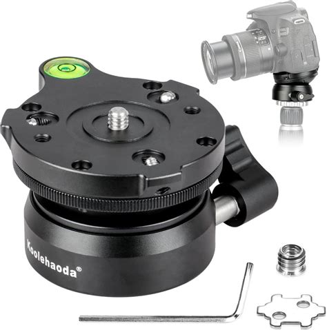 Koolehaoda Tripod Head Leveling Base Leveling Head Half Ball With 1 4 Thread And Offset Bubble
