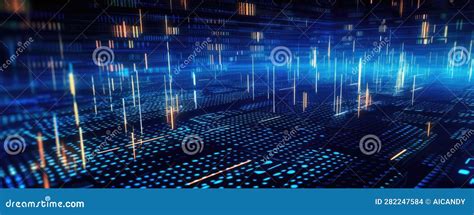 Abstract Background With A Matrix Of Binary Code And Glowing Circuitry Symbolizing Technology
