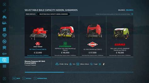 Selectable Bale Capacity Addon V FS FS Mod