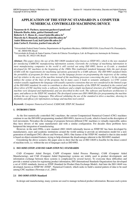 Pdf Application Of The Step Nc Standard In A Computer Numerical