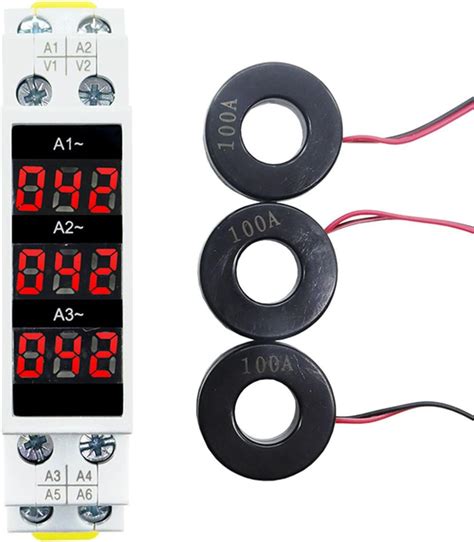 Three Phase Ammeter Phase Digit Display Mini Din Mm Rail Digital Display Three Phase