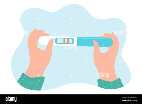 Woman Holding Positive Pregnancy Test Stock Vector Images Alamy