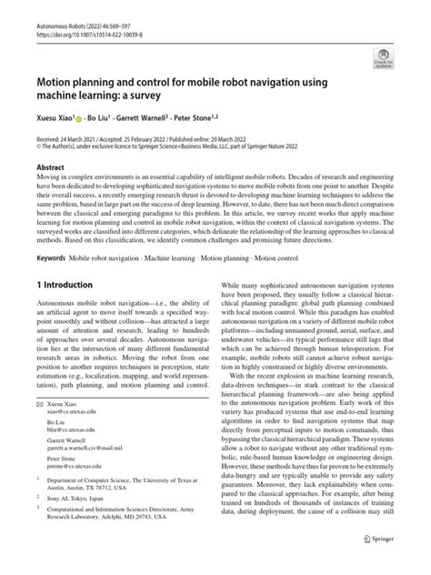 motion planning and control for mobile robot navigation using pdf