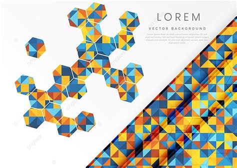 Abstract Modern Colorful Geometric Hexagon With Copy Space For Text Background Gradient White