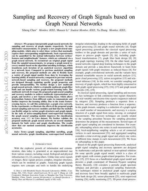 sampling and recovery of graph signals based on graph neural networks