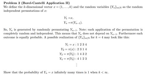 Solved Problem 2 Borel Cantelli Application Ii We Define