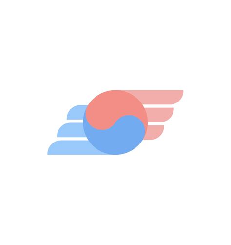 태극 날개 로고 아이콘 일러스트 Ai 다운로드 Download Taegeuk Wing Logo Vector 로고요고
