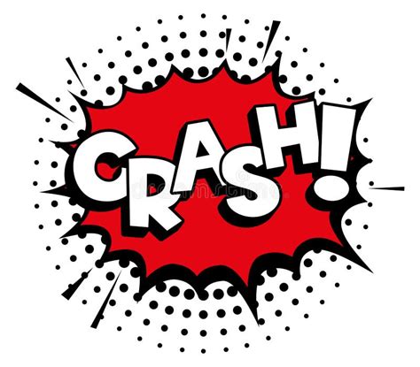 crash sticker in pop art style explosion comic shape stock vector