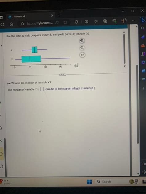 solved use the side by side boxplots shown to complete parts