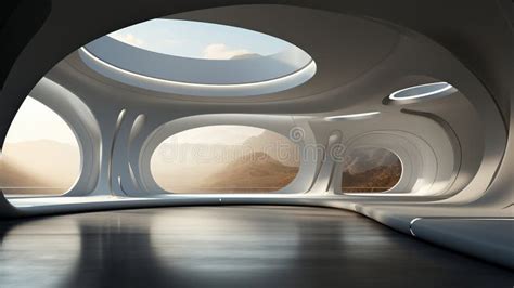 Futuristic Architecture With Fluid Design Organic Shapes And Curved Lines Stock Illustration