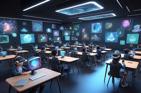 Metaverse Classe En Ligne école Caméra Vr Avatars Dans Le Metaverse