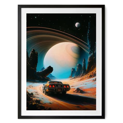 Plakat Space Retro Racerbil I Rummet Taudalpoi Wall Art Dk