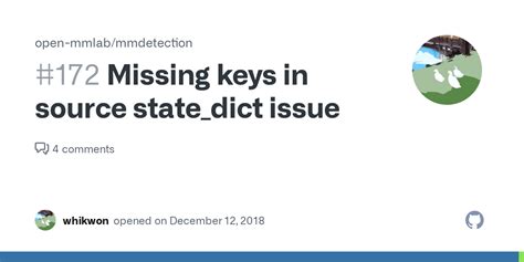 missing keys in source state dict issue · issue 172 · open mmlab