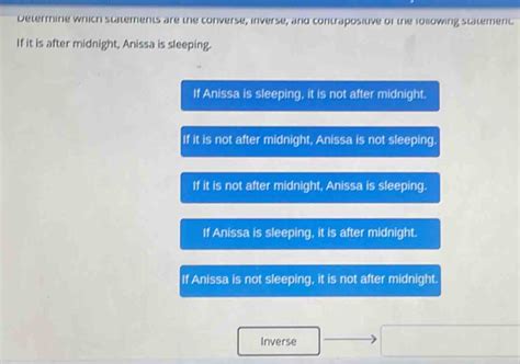 solved determine which statements are the converse inverse and