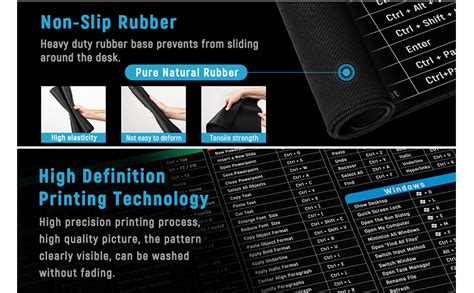 BEMINH Mouse Pad With Excel Formula Mouse Pad With Keyboard Shortcuts