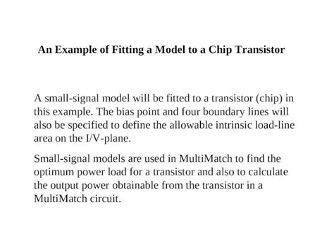 ppt an example of fitting a model to a chip transistor a small signal