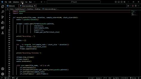 Video Saanthosh C On Linkedin Python Audiorecording Programming