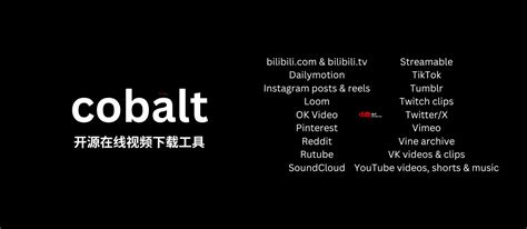 Cobalt 开源在线视频下载工具，支持 B 站、pinterest、tiktok、vk、youtube、instagram、reddit 等 Web 小众软件