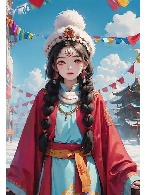 藏族女孩！阳光撒在脸上，天天向上