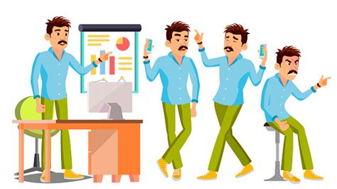 비즈니스 사람 문자 벡터입니다 작업 남자입니다 환경 프로세스입니다 시작 합니다 캐주얼 의류입니다 노동자입니다 전체 길이입니다