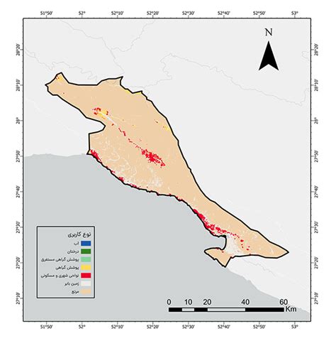 جدیدترین نقشه کاربری اراضی شهرستان جم با دقت مکانی 10 متری