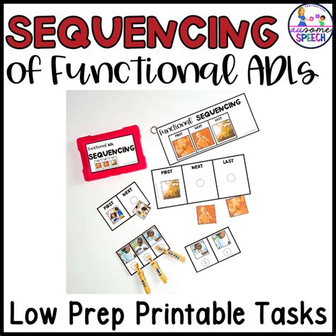 Life Skills Printable Task Box Sequencing 2 3 4 Steps Ausome Speech