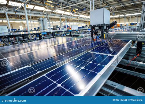 Robotic Precision In Solar Panel Production Generative Ai Stock Illustration Illustration Of