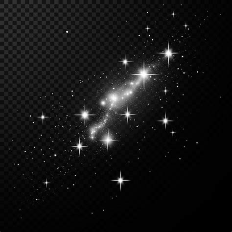 투명한 배경에 있는 밤하늘의 별 프리미엄 Ai 생성 Psd