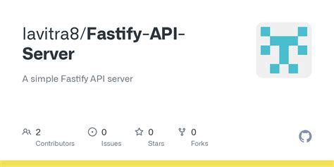 github lavitra8 fastify api server a simple fastify api server