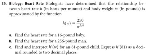 Solved Biology Heart Rate Biologists Have Determined Chegg