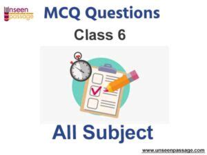 MCQ Questions For Class 6 With Answers Download Pdf