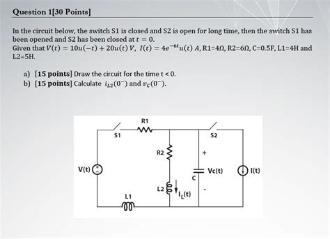 Solved Question 1 30 Points In The Circuit Below The Chegg Com